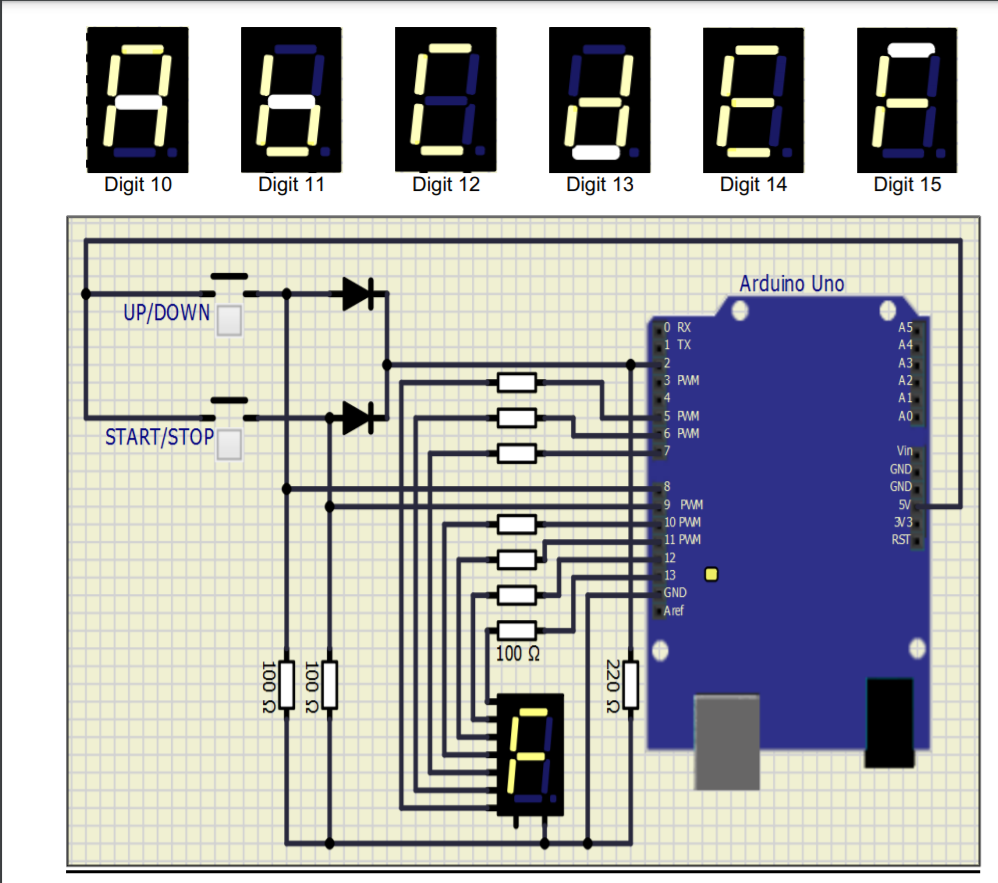 Q : In 7-Segment Mod-16 Up/Down Counter circuit given | Chegg.com