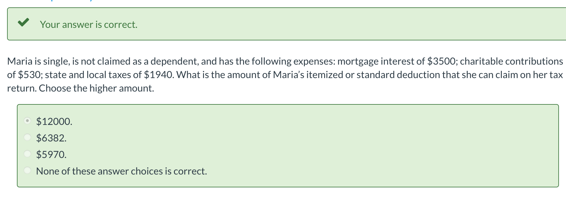 Solved Your answer is correct. Maria is single, is not | Chegg.com