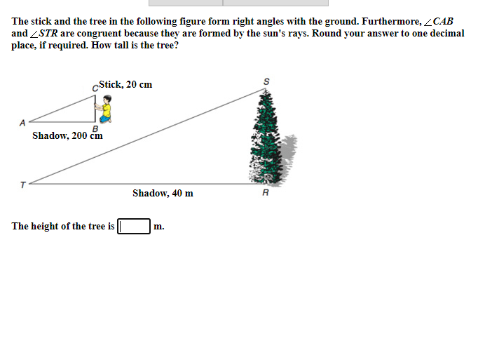 Solved The stick and the tree in the following figure form | Chegg.com