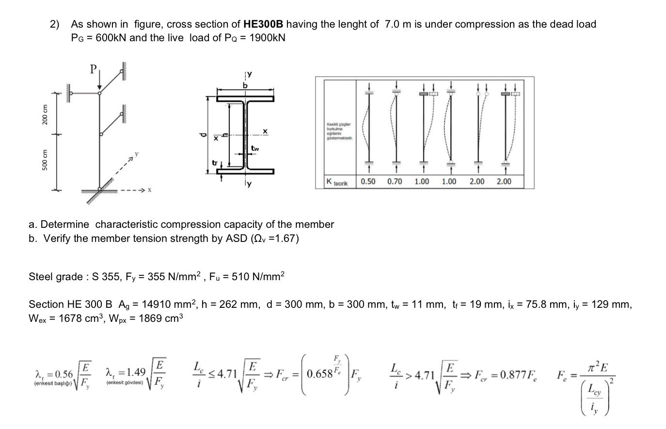Solved 2) As shown in figure, cross section of HE300B having | Chegg.com