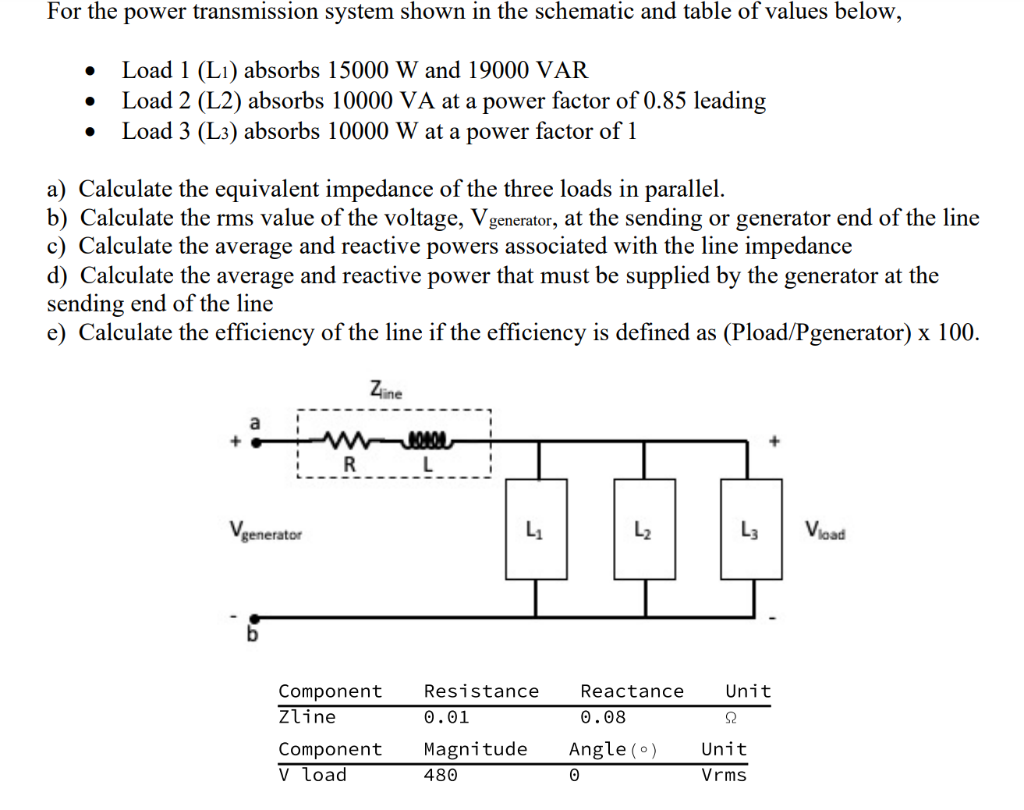 Solved For the power transmission system shown in the | Chegg.com