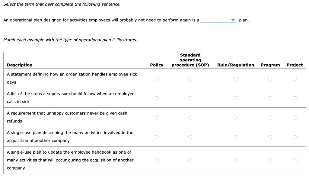 Solved Select the term that best complete the following | Chegg.com