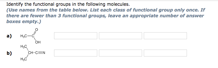 Solved Identify the functional groups in the following | Chegg.com