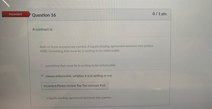 Solved A contract is: Both of these answers are correct: A | Chegg.com