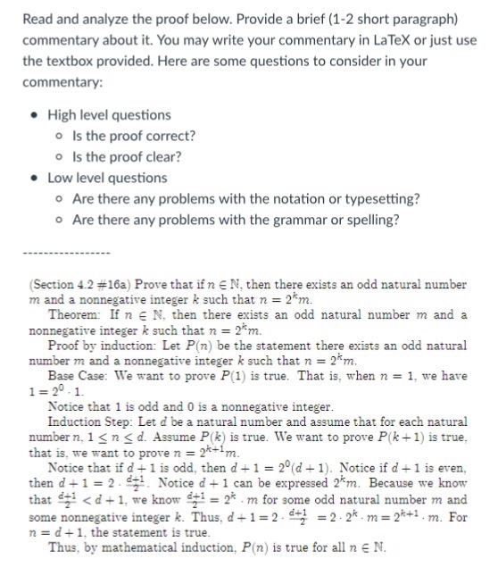 Solved The proof below is incorrect....the second pic posted | Chegg.com