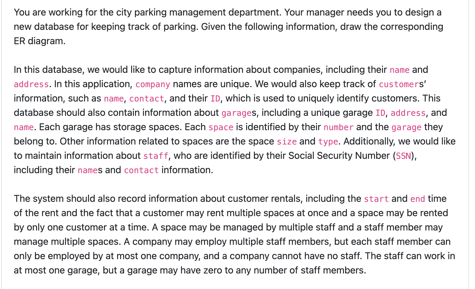 Solved ER Diagram Cheat Sheet for this Homework | Chegg.com