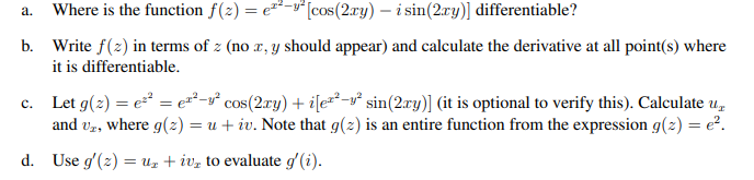 Solved a. Where is the function f(x) = 47°= cos(2.xy) - i | Chegg.com