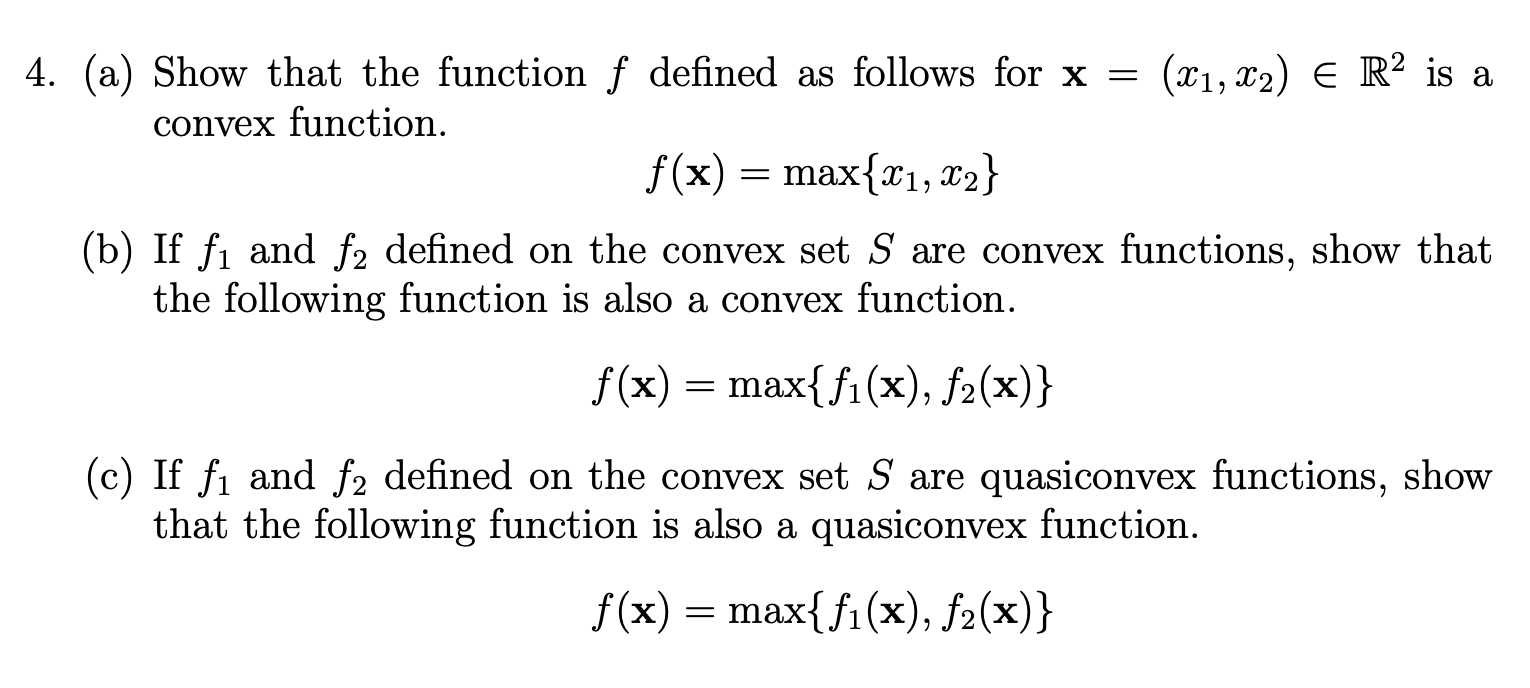 Solved 4. (a) Show that the function f defined as follows | Chegg.com