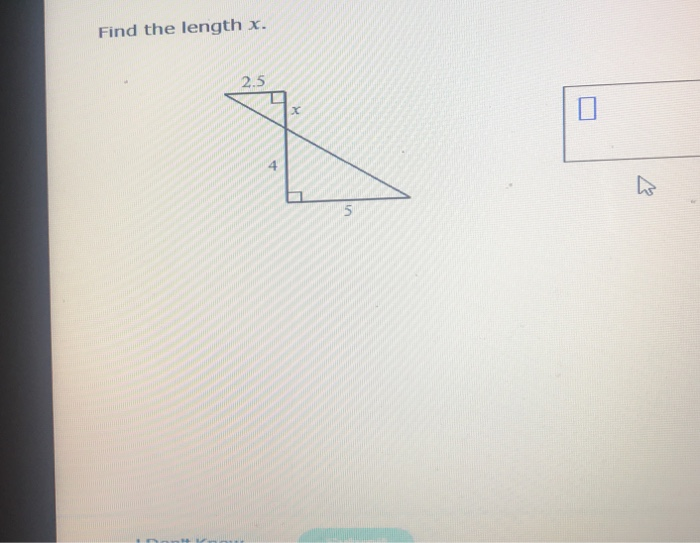 Solved Find the length x. 2.5 0 4 | Chegg.com