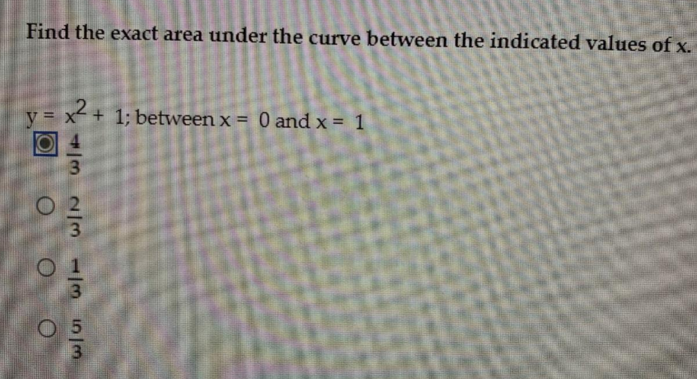 Solved Find the exact area under the curve between the | Chegg.com