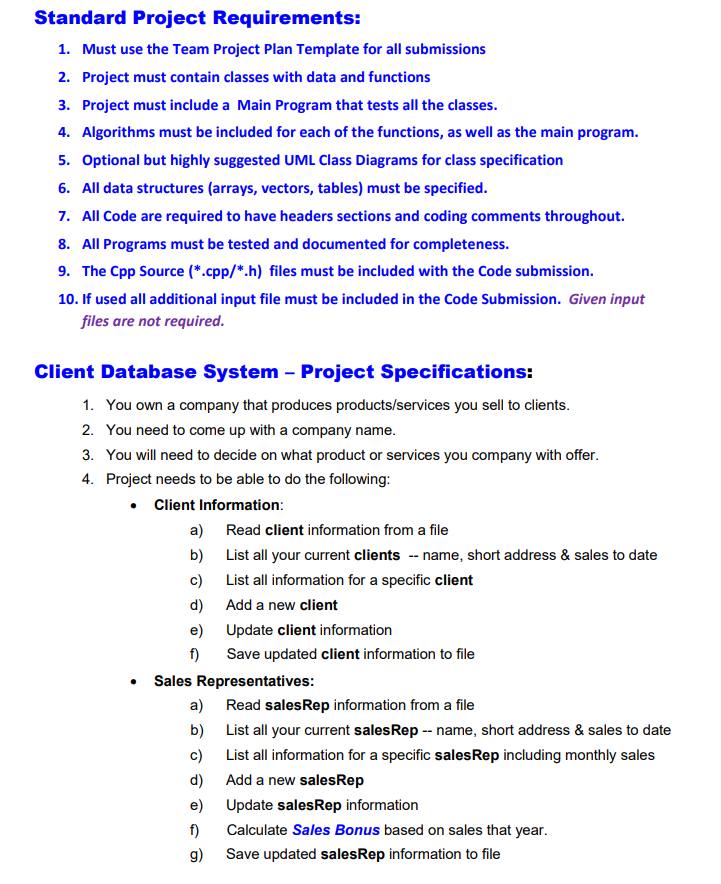 Solved In C++ Please, thank you. Programming Project #3 -- | Chegg.com