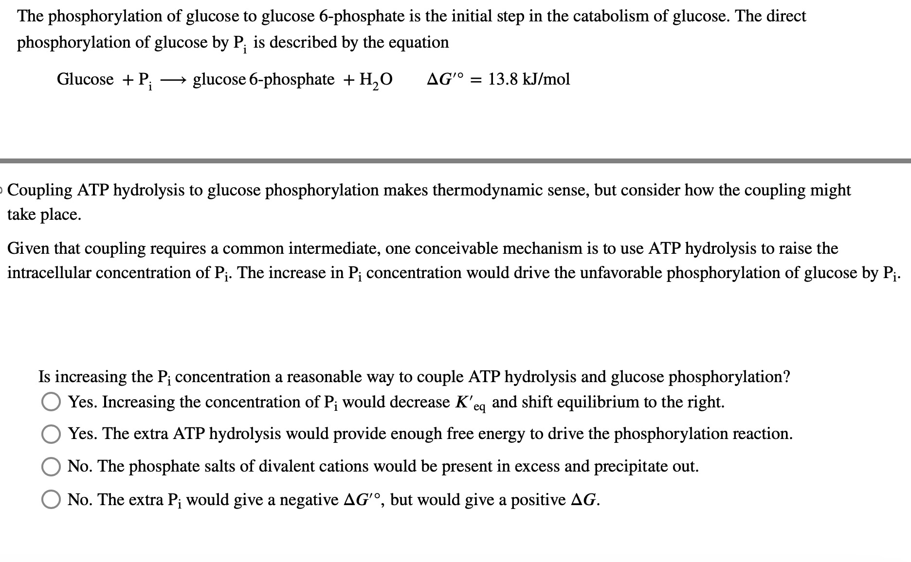 Solved Coupling ATP hydrolysis to ﻿glucose phosphorylation | Chegg.com