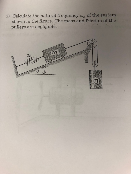 Solved 2) Calculate the natural frequency wn of the system | Chegg.com