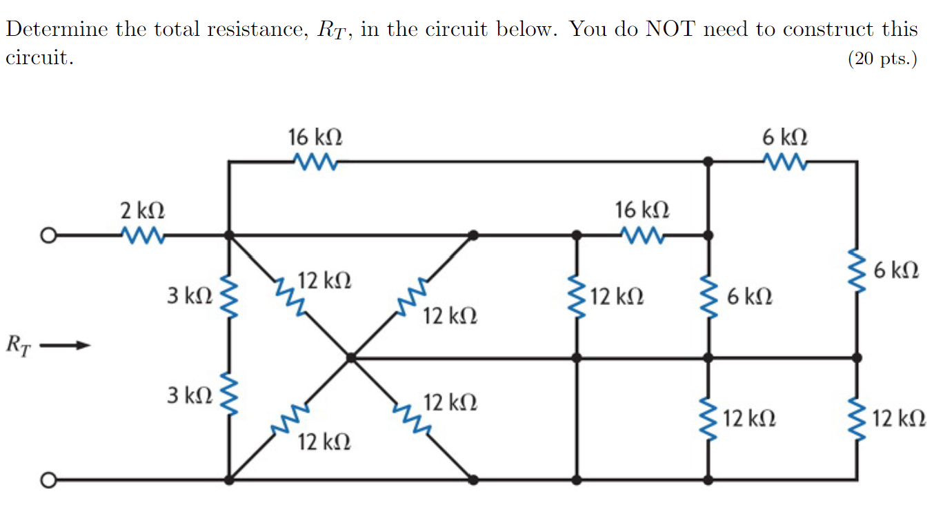 Solved Determine the total resistance, RT, ﻿in the circuit | Chegg.com