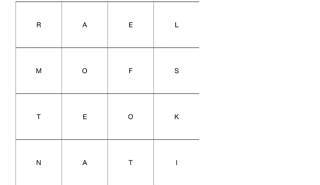 Solved On a 4x4 board, find words that can be formed by a | Chegg.com