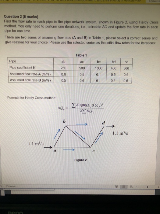 Solved Question 2 (8 marks) Find the flow rate in each pipe | Chegg.com