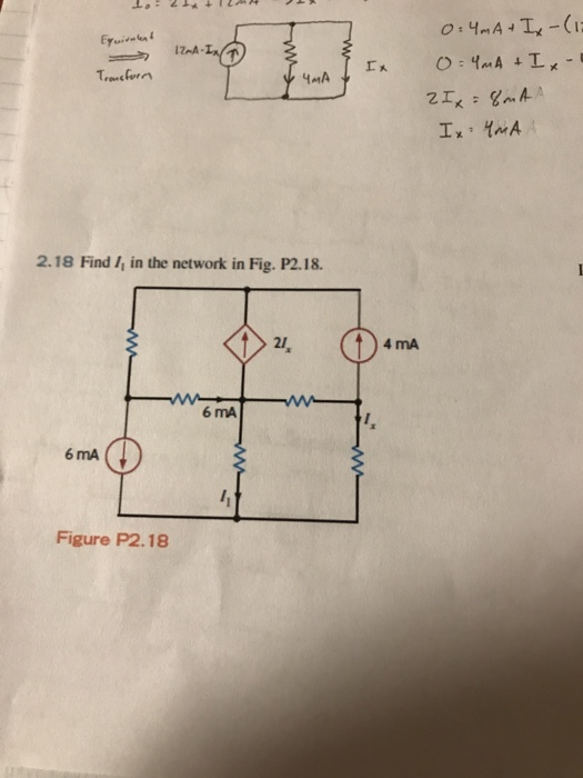 Solved 2.18 Find I in the network in Fig. P2.18. 21, 4 mA 6 | Chegg.com