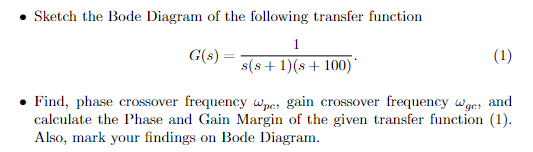 Solved Sketch the Bode Diagram of the following transfer | Chegg.com