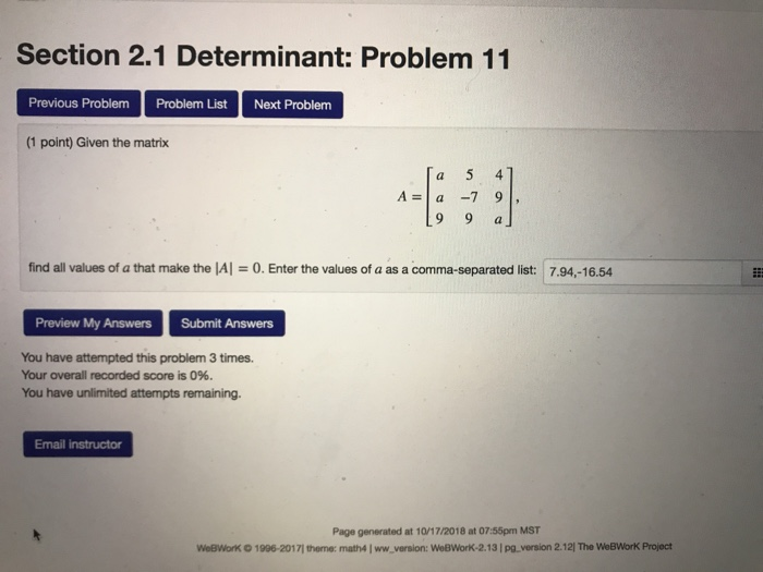 Solved Section 1.5 Elementary Matrices: Problem6 Previous | Chegg.com