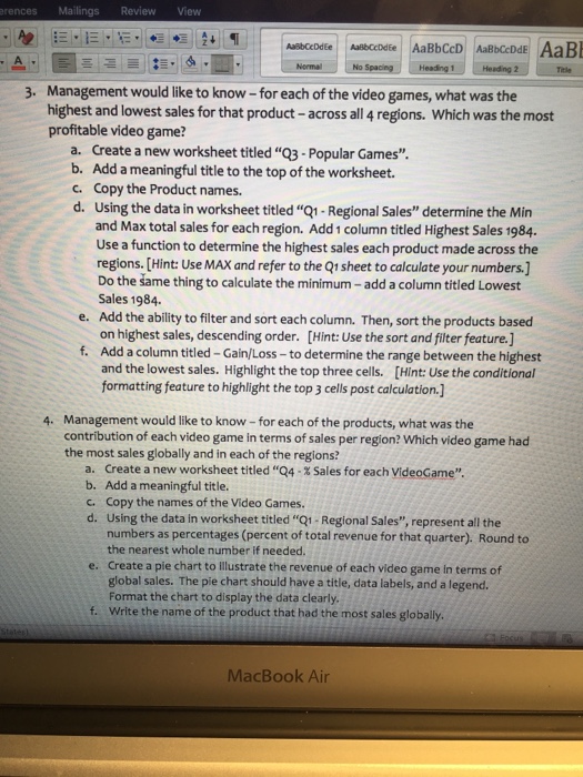 Solved Read the brief case below. Using the Excel | Chegg.com
