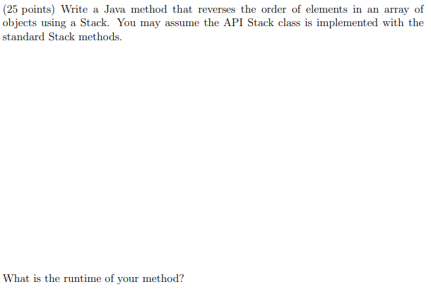 Solved (25 points) Write a Java method that reverses the | Chegg.com