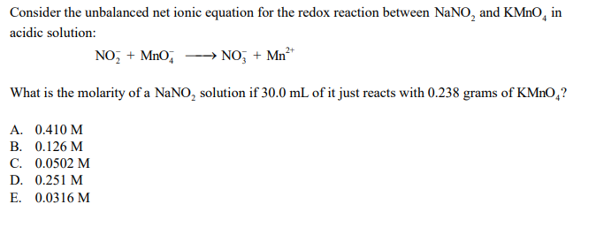 Solved Consider the unbalanced net ionic equation for the | Chegg.com