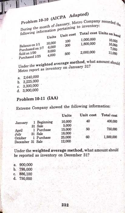 Solved Problem 10-10 (AICPA Adapted) the During the month of | Chegg.com