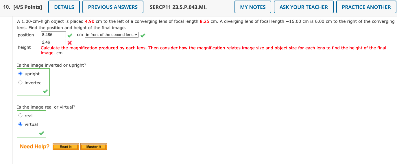 Solved 10 [4 5 Points] Details Previous Answers Sercp11