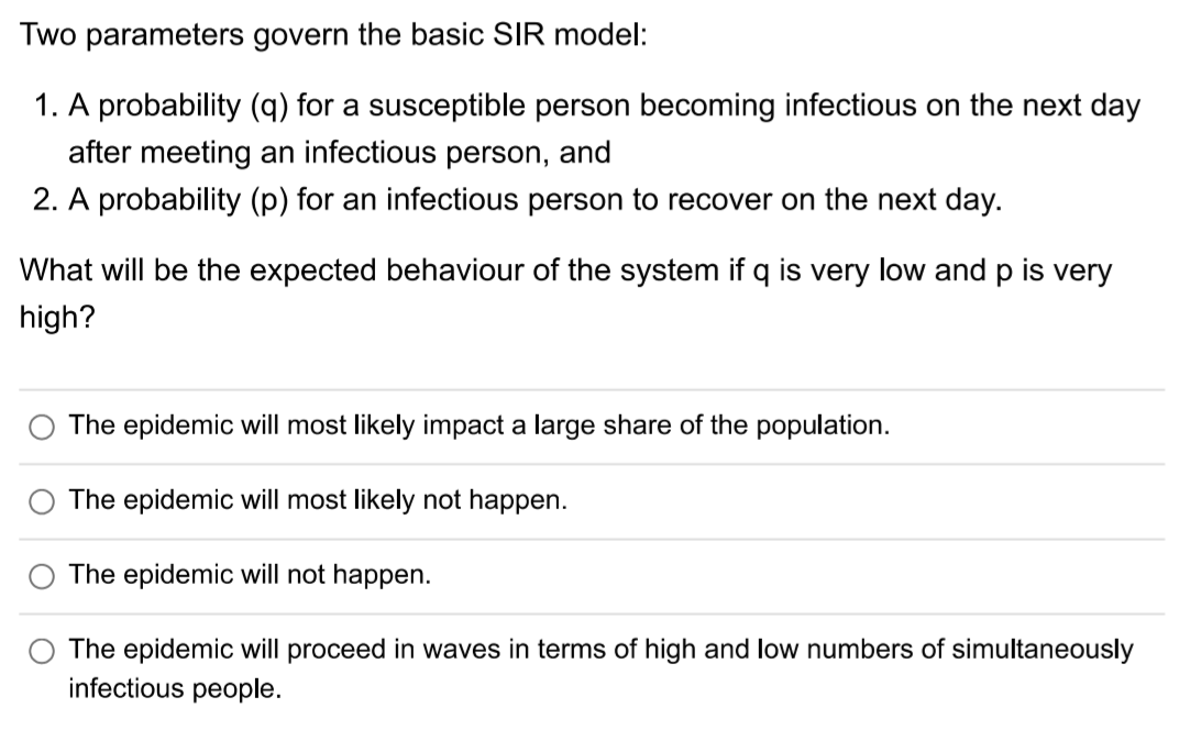 Solved Two parameters govern the basic SIR model: 1. A | Chegg.com