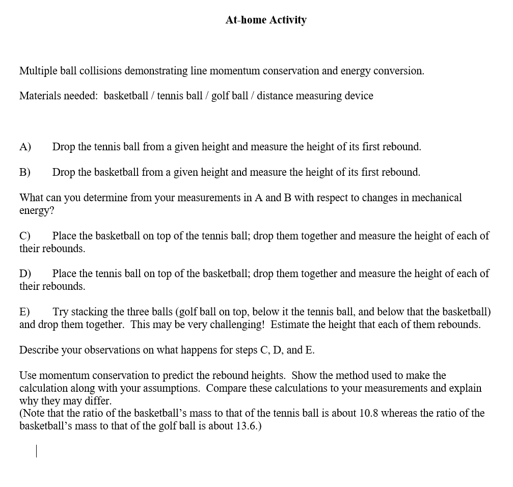 Solved At-home Activity Multiple ball collisions | Chegg.com