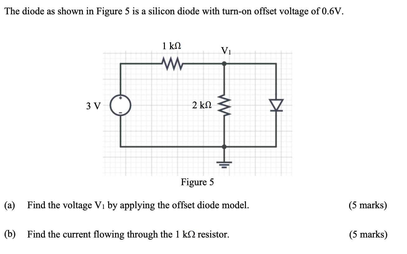 Solved The diode as shown in Figure 5 is a silicon diode | Chegg.com