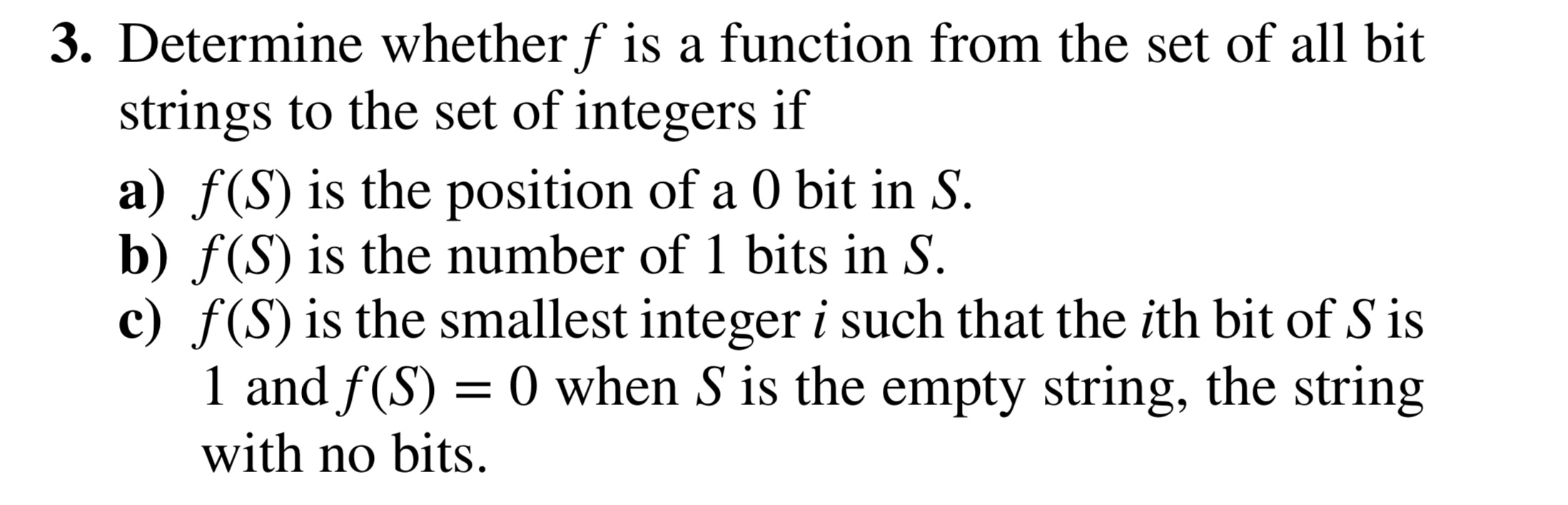 Solved Determine whether f is ﻿a function from the set of | Chegg.com