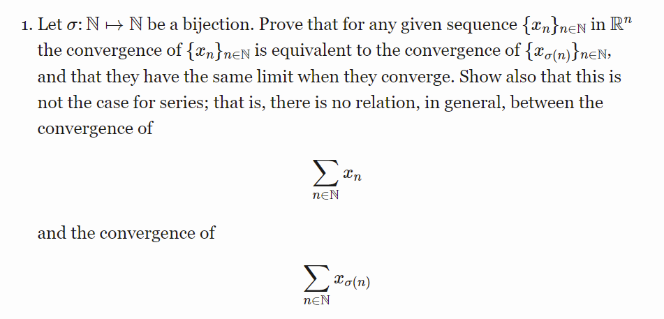 Solved 1. Let o:N #N be a bijection. Prove that for any | Chegg.com
