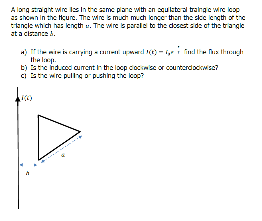 Solved A long straight wire lies in the same plane with an | Chegg.com