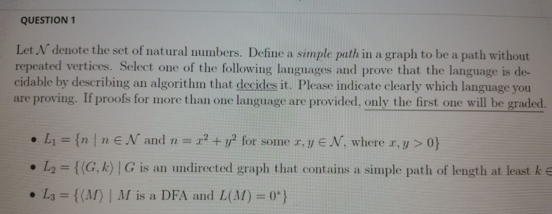 Solved QUESTION 1 Let N' denote the set of natural numbers. | Chegg.com