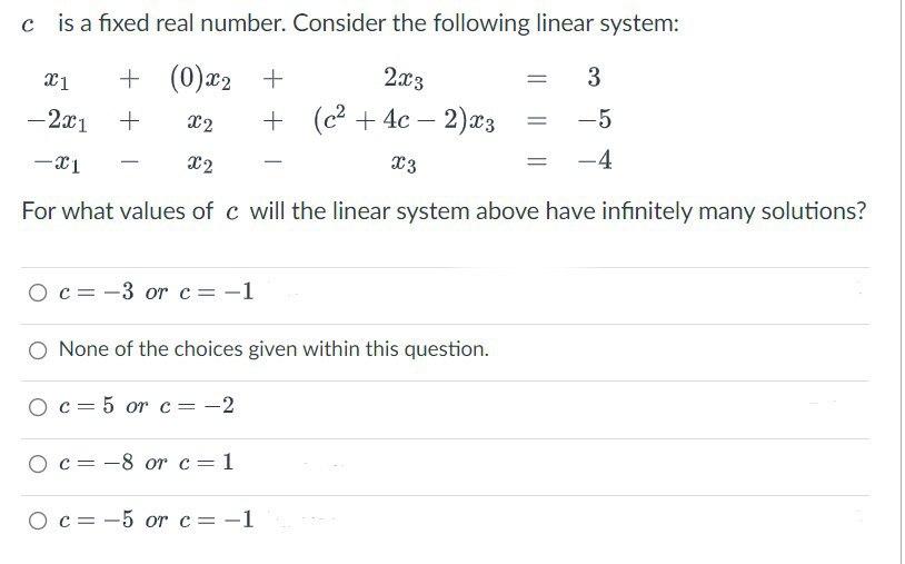 Solved Is A Fixed Real Number Consider The Following Linear