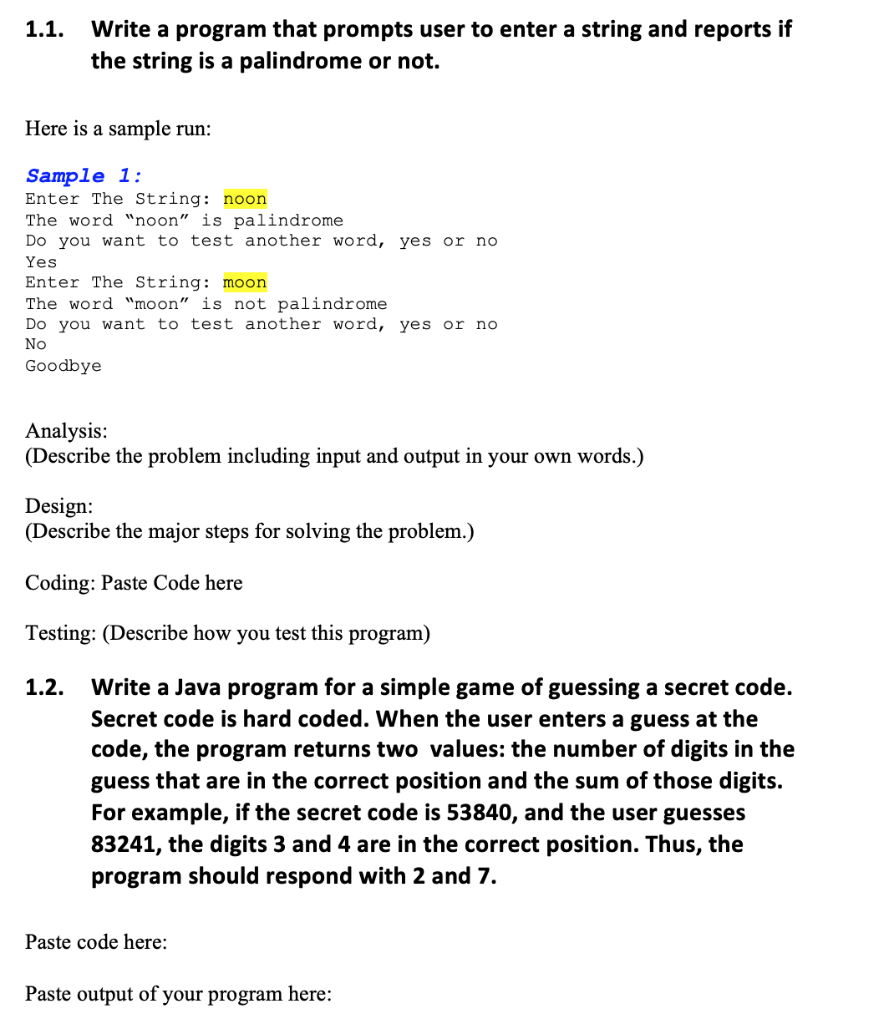 Solved 1. Write a program that prompts user to enter a | Chegg.com