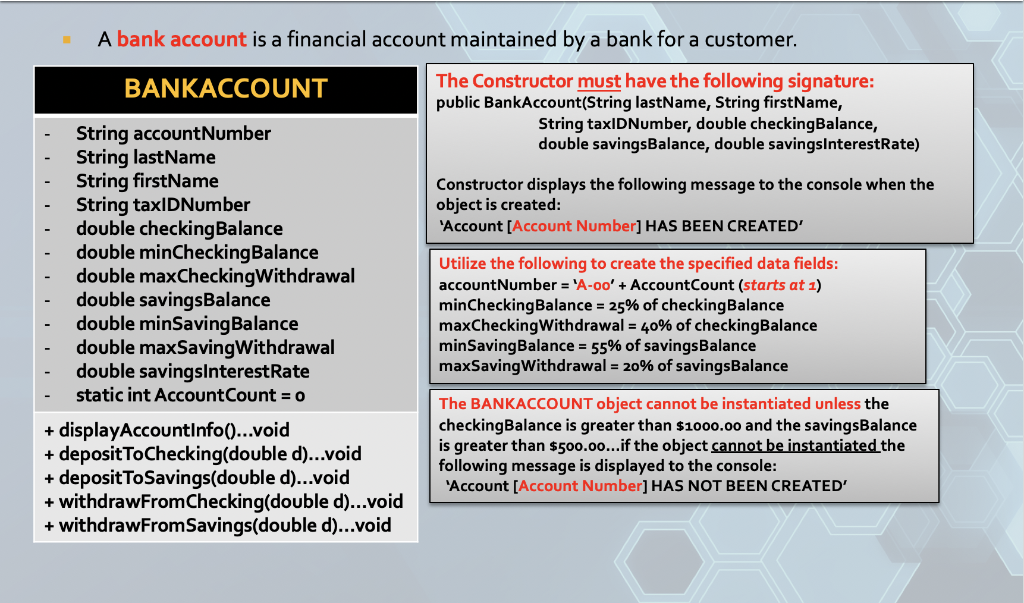 Solved A bank account is a financial account maintained by a | Chegg.com