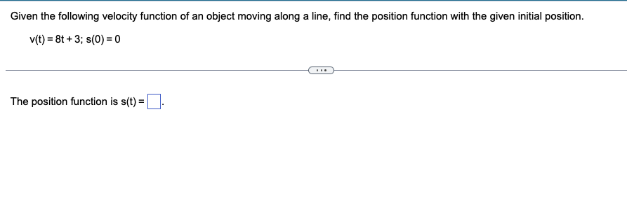 Solved Given the following velocity function of an object | Chegg.com