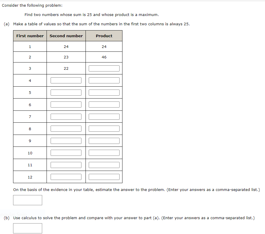 Solved Consider the following problem: Find two numbers | Chegg.com