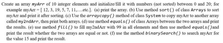Solved Create An Array Myarr Of 10 Integer Elements And 3461