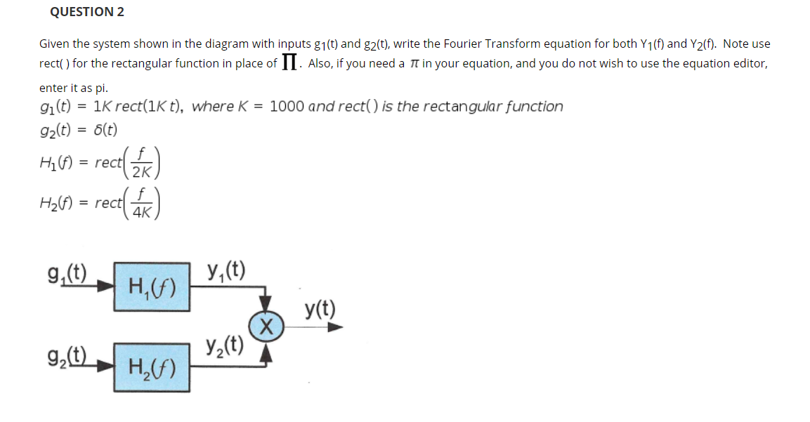 Solved QUESTION 2 91(t) Given the system shown in the | Chegg.com