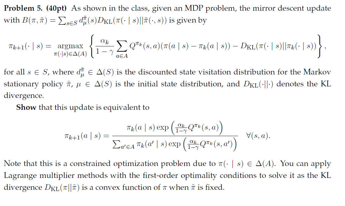 Solved Problem 5. (40pt) ﻿As shown in the class, given an | Chegg.com