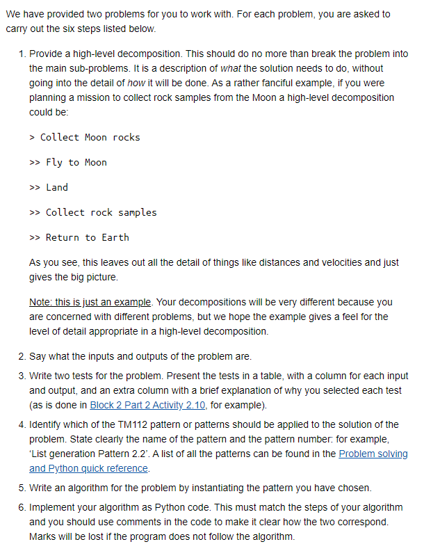 Solved We have provided two problems for you to work with. | Chegg.com