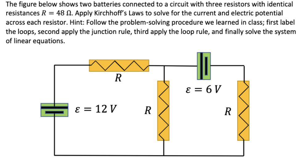 Solved The figure below shows two batteries connected to a | Chegg.com