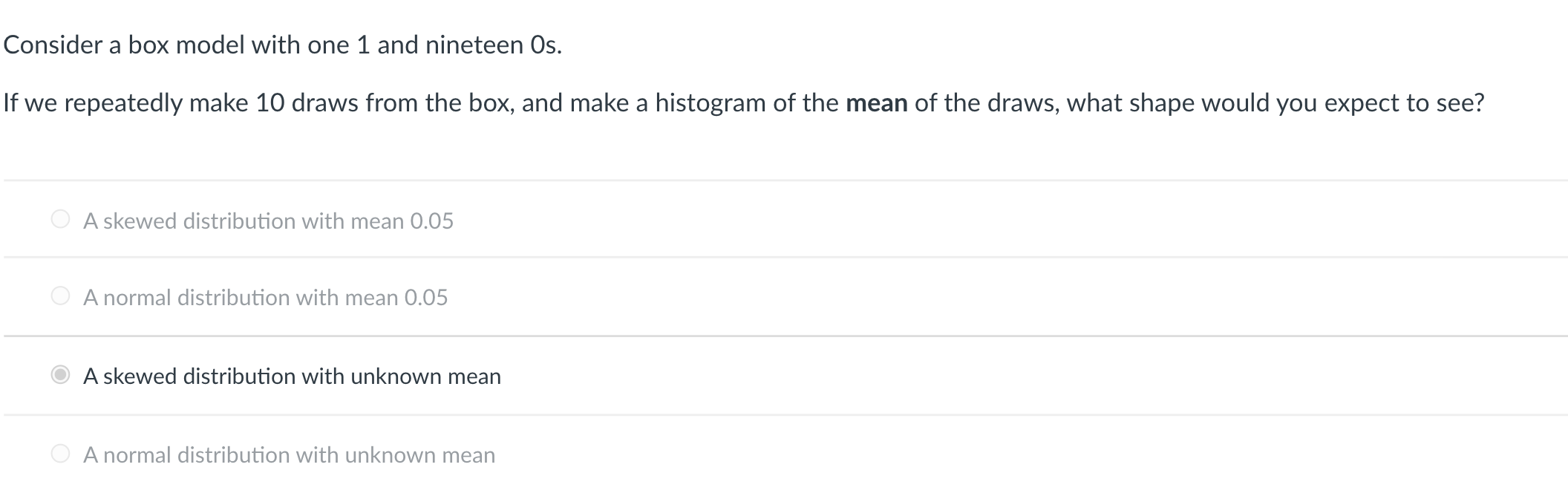 Solved Consider a box model with one 1 and nine 0s. If we | Chegg.com