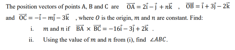 Solved The position vectors of points A, B and C are OA = 21 | Chegg.com