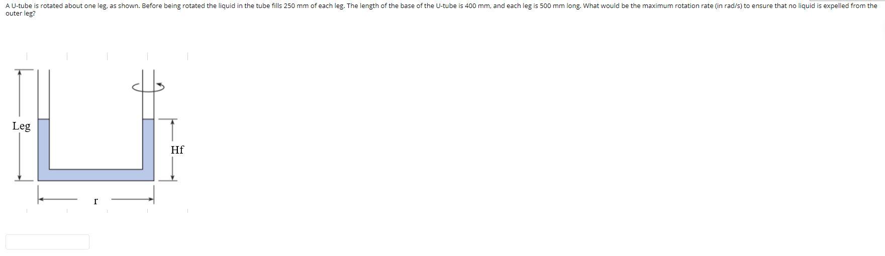 Solved A U-tube is rotated about one leg, as shown. Before | Chegg.com
