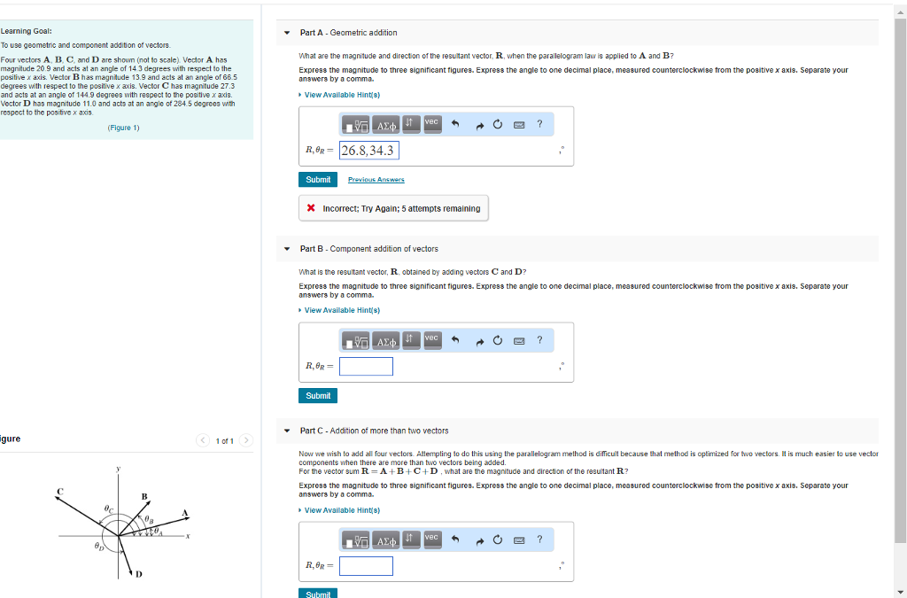 Solved Learning Goal: Part A Geometric addition To use | Chegg.com