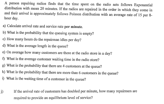 A person repairing radios finds that the time spent | Chegg.com